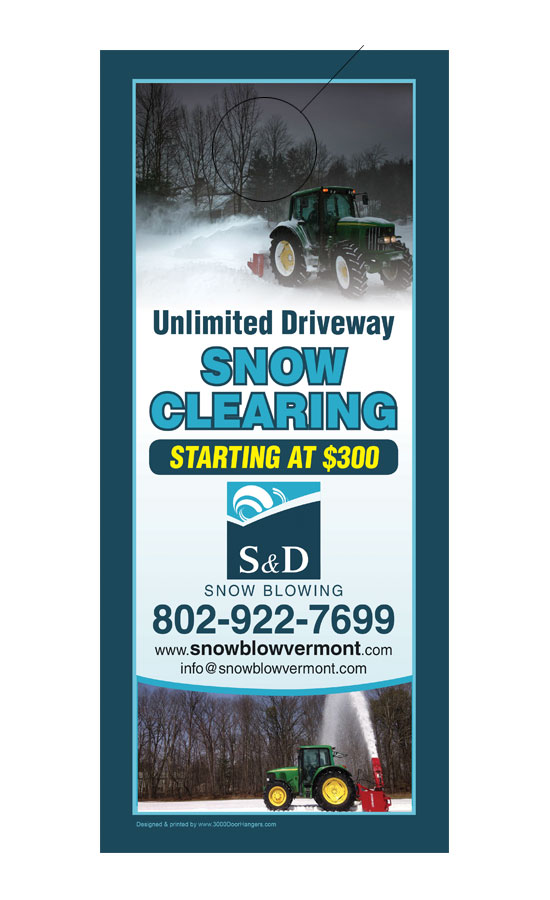 Snow Plowing Door Hanger Samples - 3000DOORHANGERS.COM