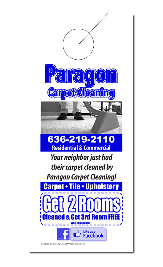 Carpet Cleaning Door Hanger Samples - 3000 Doorhangers