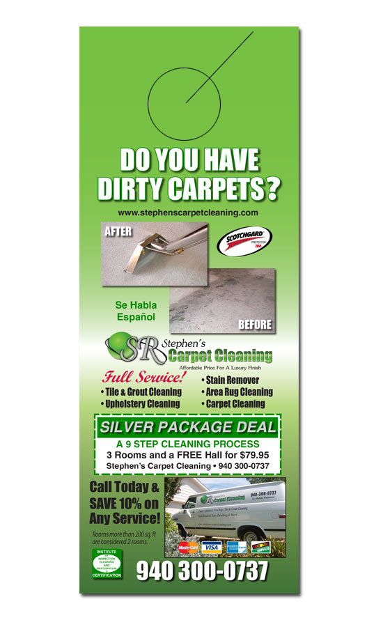 Carpet Cleaning Door Hanger Samples - 3000 Doorhangers