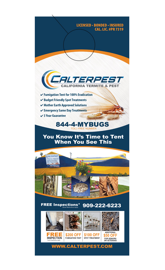 Pest Control Door Hanger Samples - 3000 Doorhangers