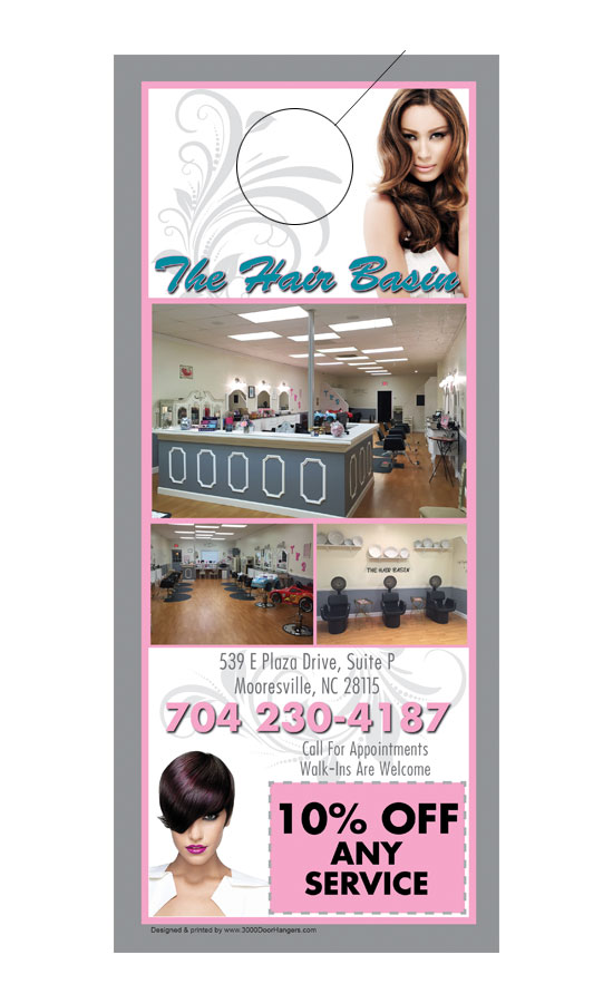 Salon & Barber Door Hanger Samples - 3000 Doorhangers