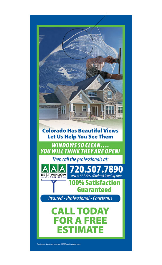 Window Cleaning Door Hanger Samples - 3000 Doorhangers